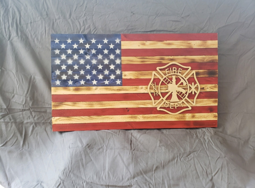 13 x 24 Traditional 'Fire Maltese Cross' Flag with Wood Stencil – C and ...